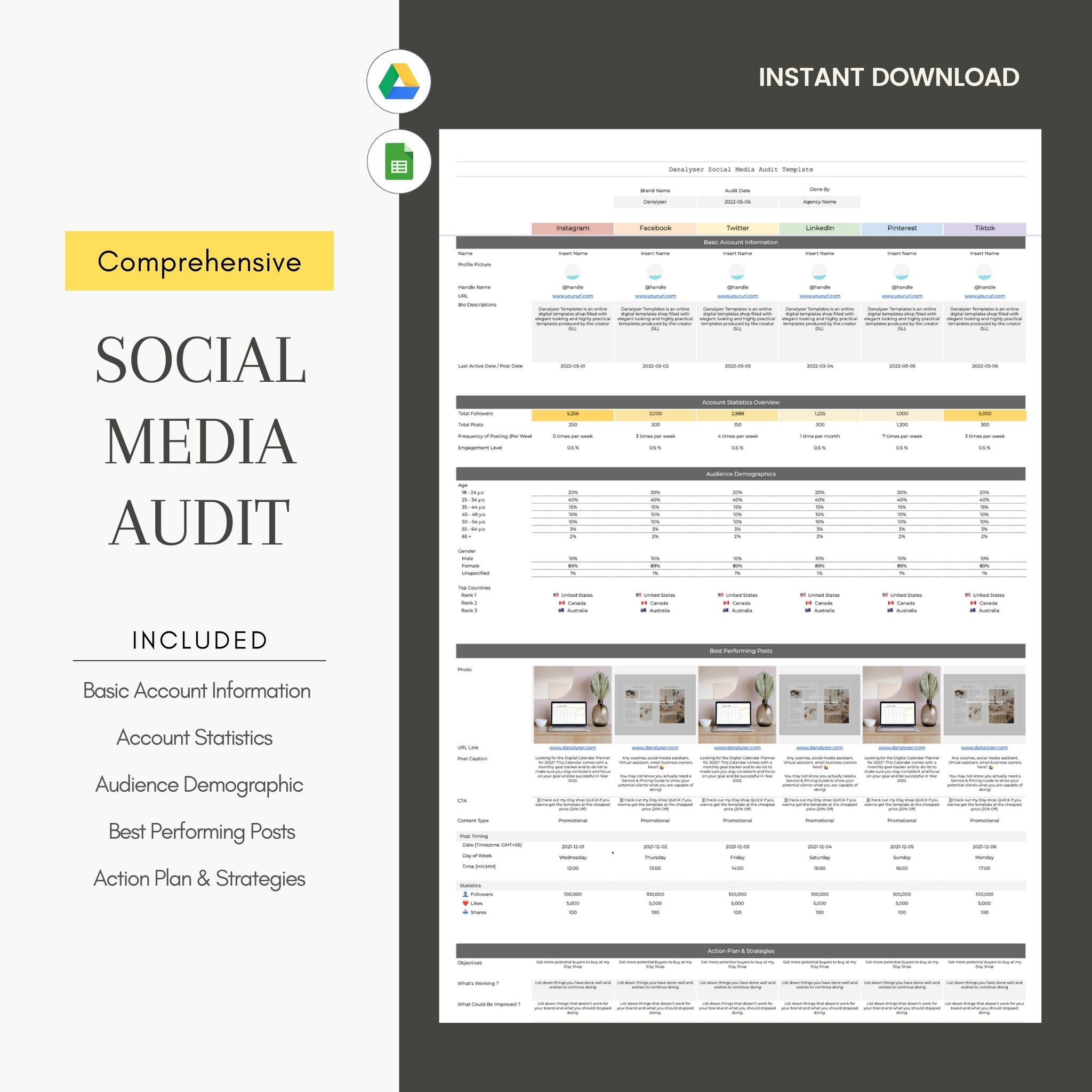 Social Media Audit Template – Danalyser